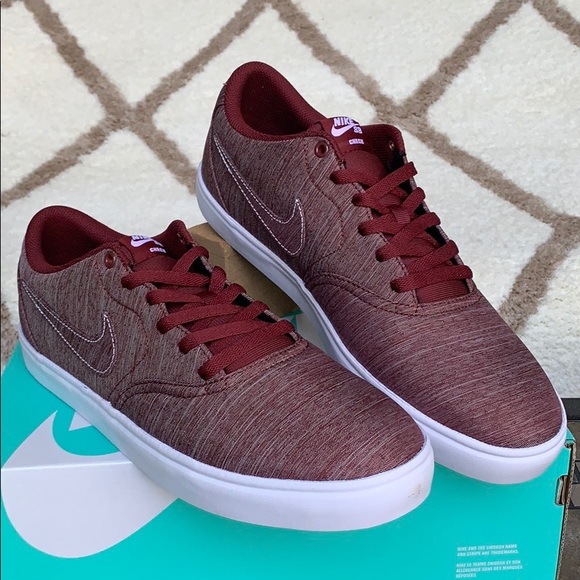 Nike | Shoes | Nike Sb Check Solar Canvas Premium Dark Team Red | Poshmark